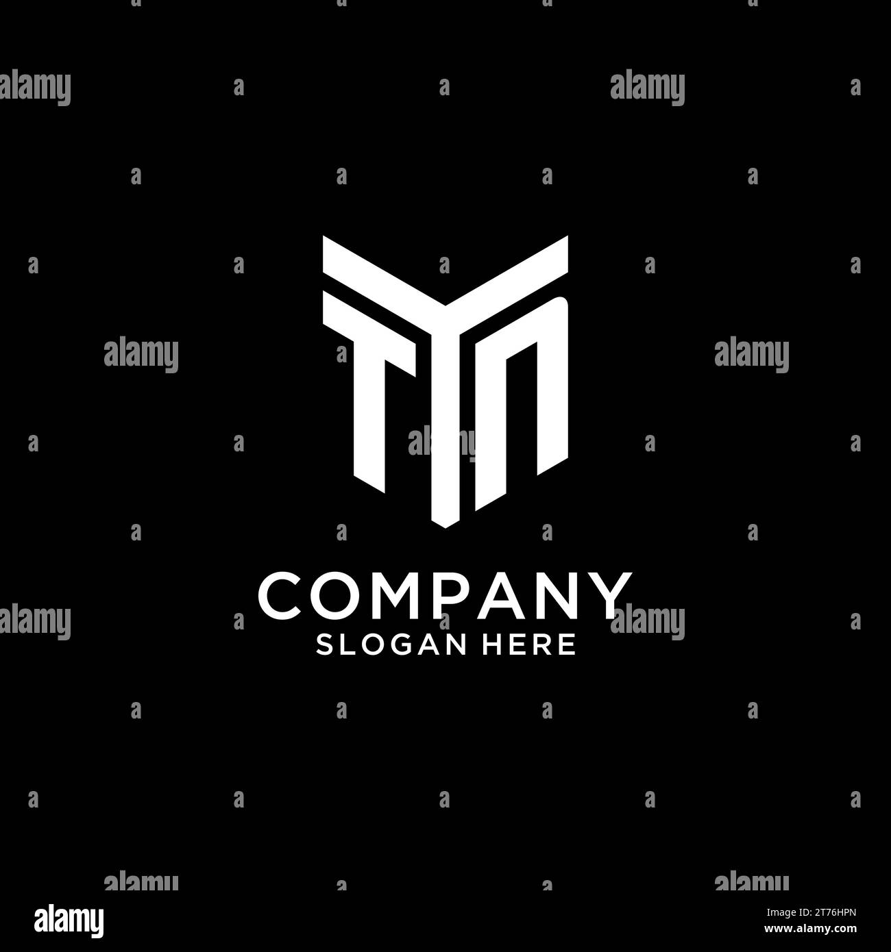 TN mirror initial logo, creative bold monogram initial design style ...