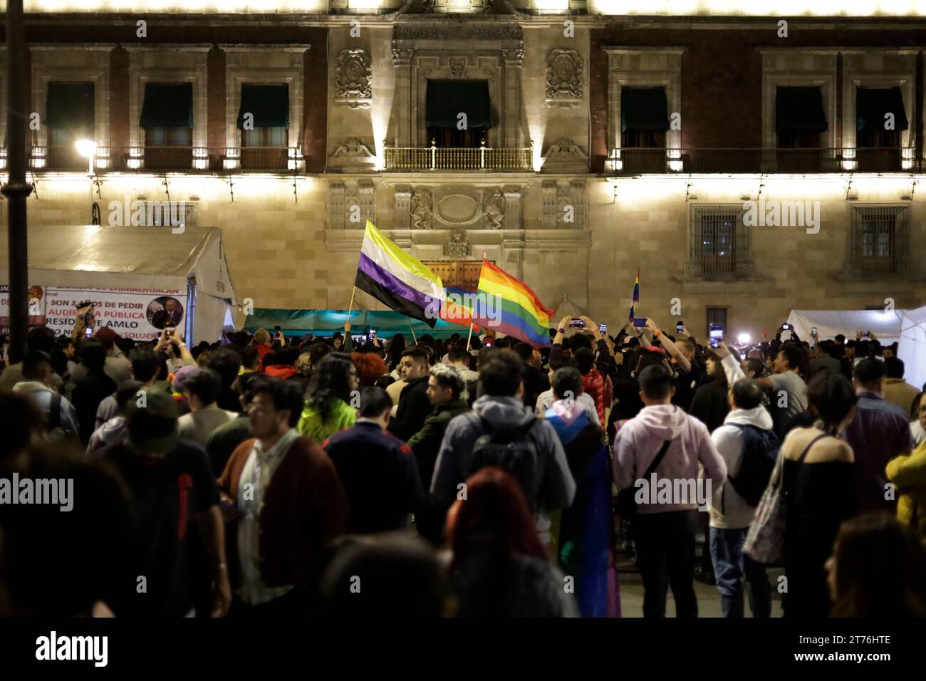 Mexico City, Mexico. 13th Nov, 2023. The LGBTTTI community protests to ...