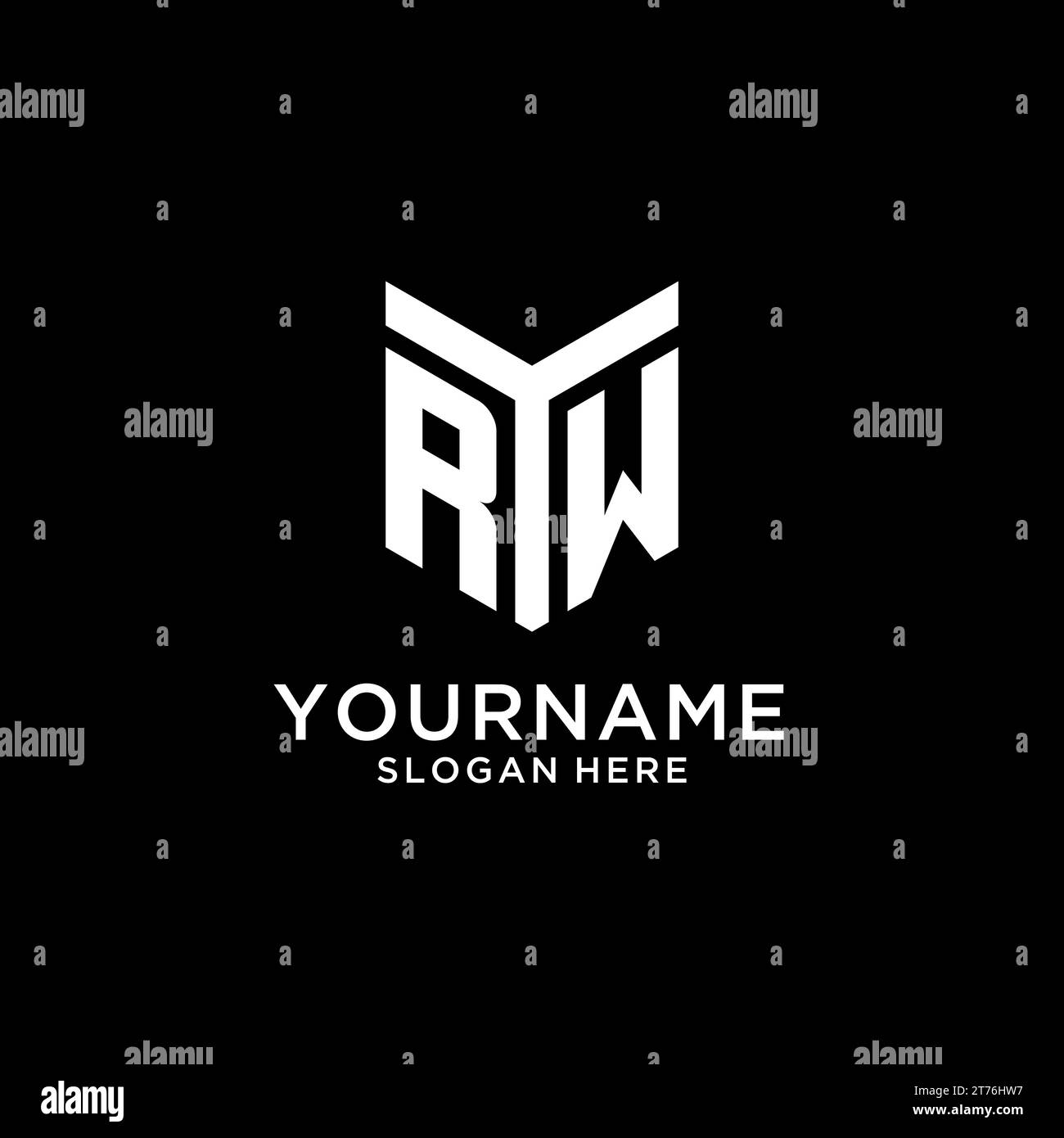 RW mirror initial logo, creative bold monogram initial design style ...