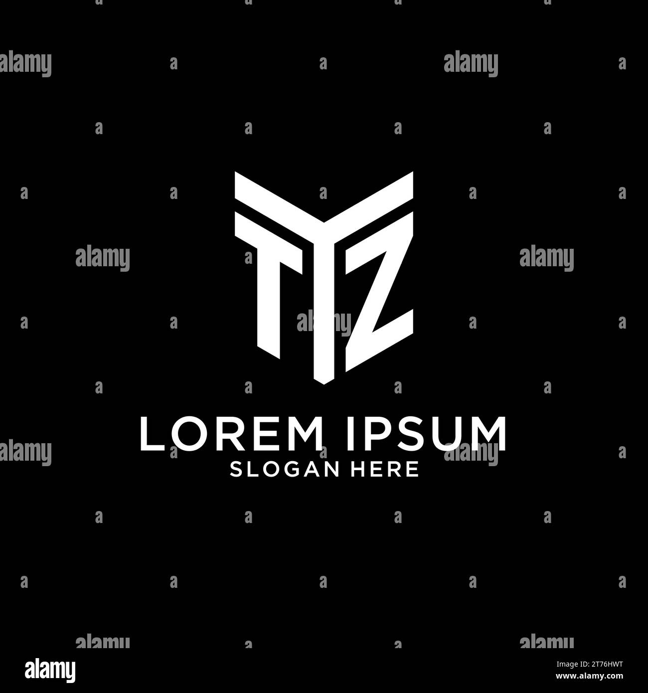 TZ mirror initial logo, creative bold monogram initial design style vector graphic Stock Vector ...