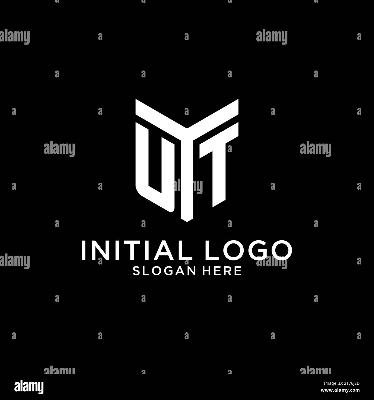 UT mirror initial logo, creative bold monogram initial design style ...
