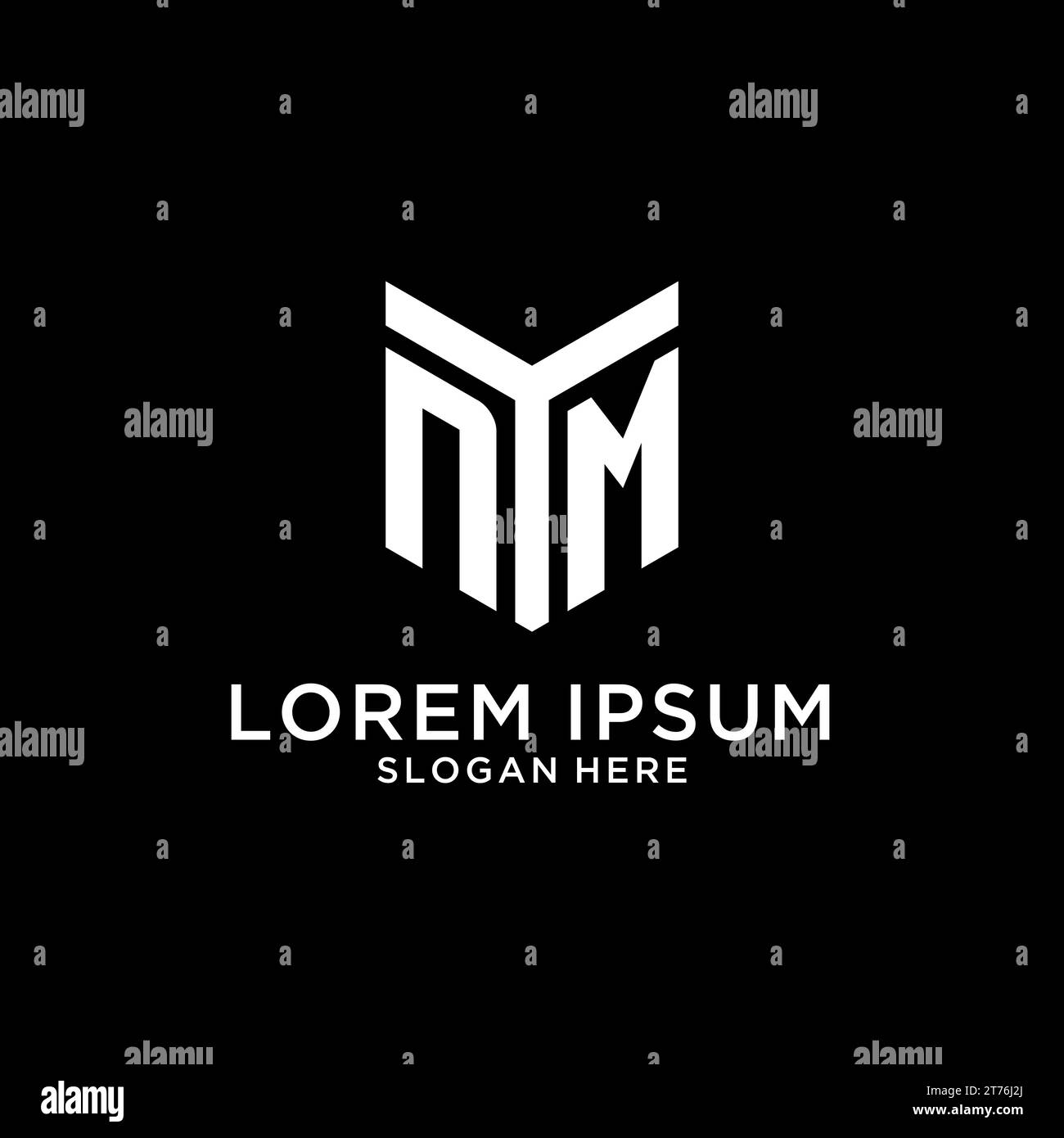 NM mirror initial logo, creative bold monogram initial design style ...