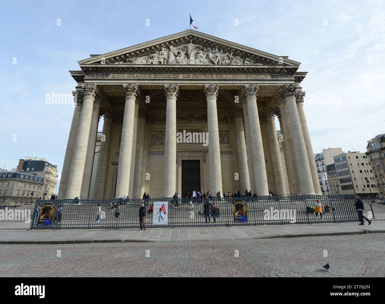 The Panthéon monument at Place du Panthéon in the Latin quarter in ...