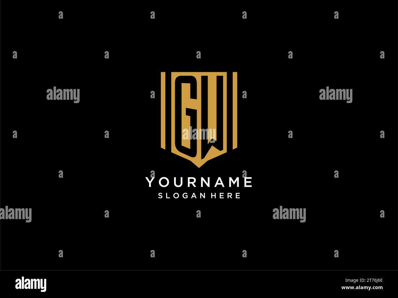 GW monogram logo with geometric shield icon design inspiration Stock ...