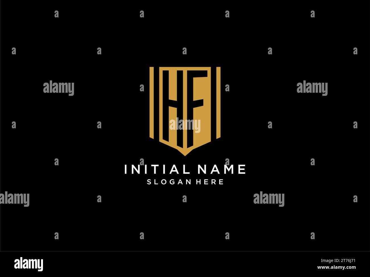 HF monogram logo with geometric shield icon design inspiration Stock ...
