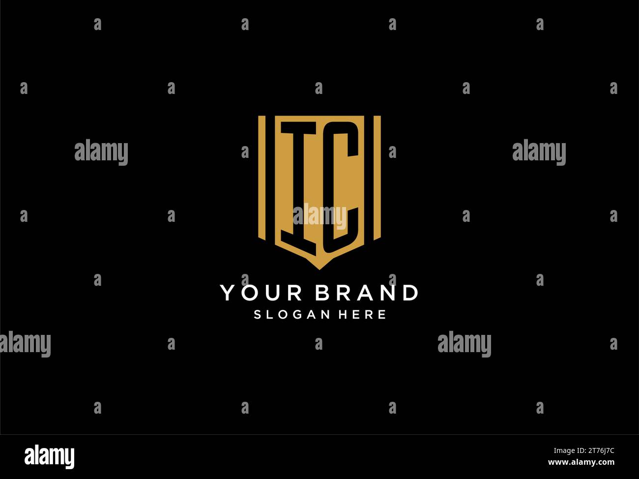 IC monogram logo with geometric shield icon design inspiration Stock Vector Image & Art - Alamy