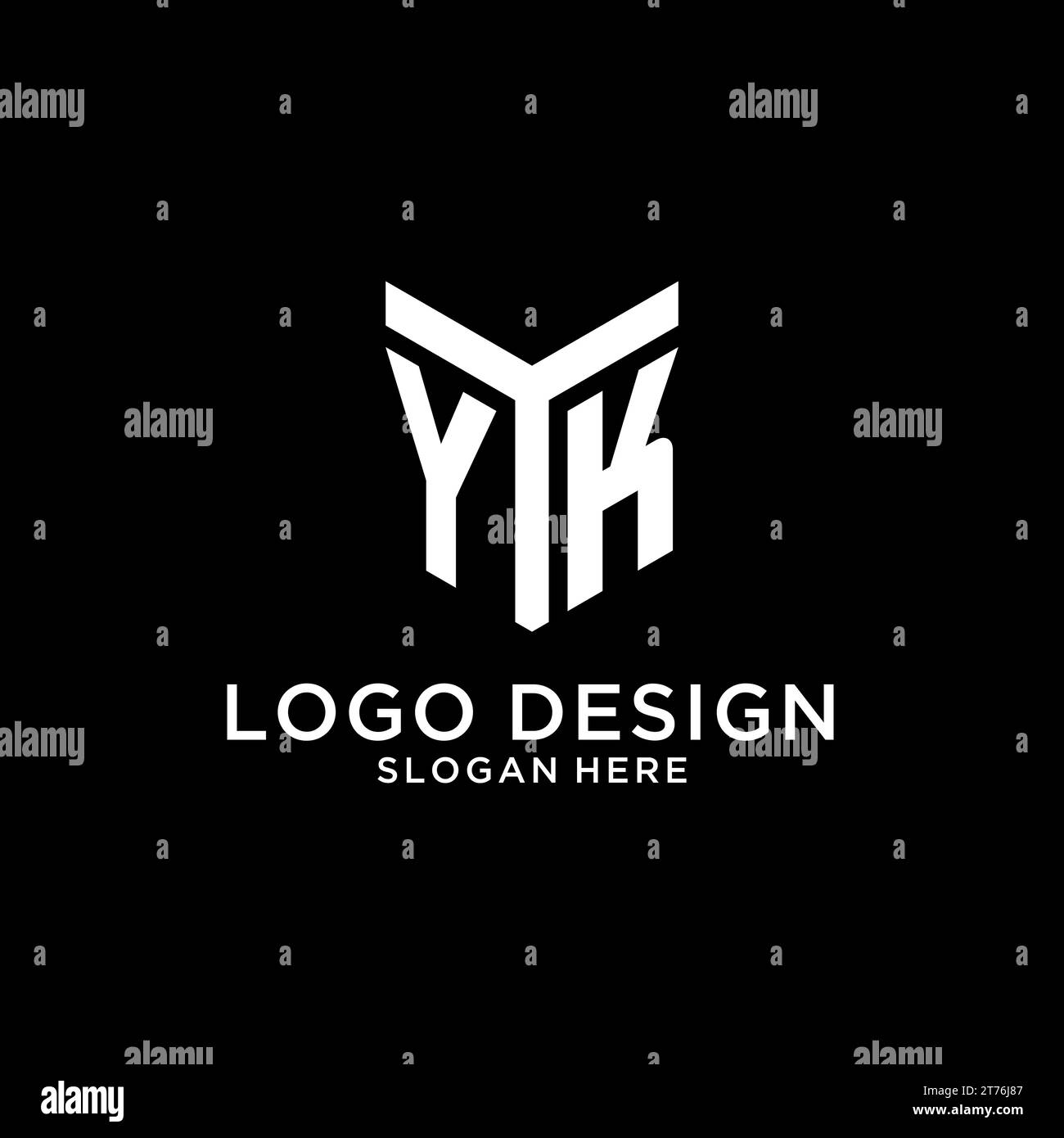 YK mirror initial logo, creative bold monogram initial design style ...