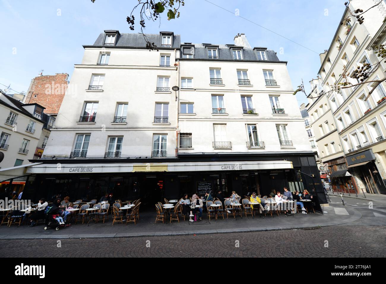 Café Delmas at the Place de la Contrescarpe in the Latin Quarter, Paris ...