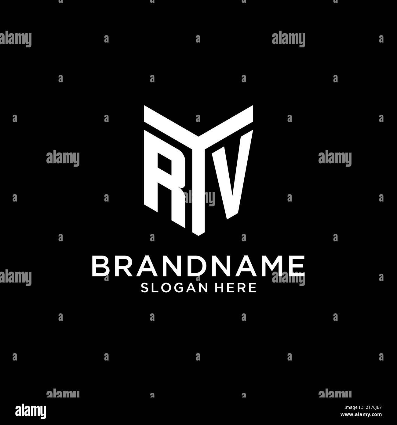 RV mirror initial logo, creative bold monogram initial design style vector graphic Stock Vector ...