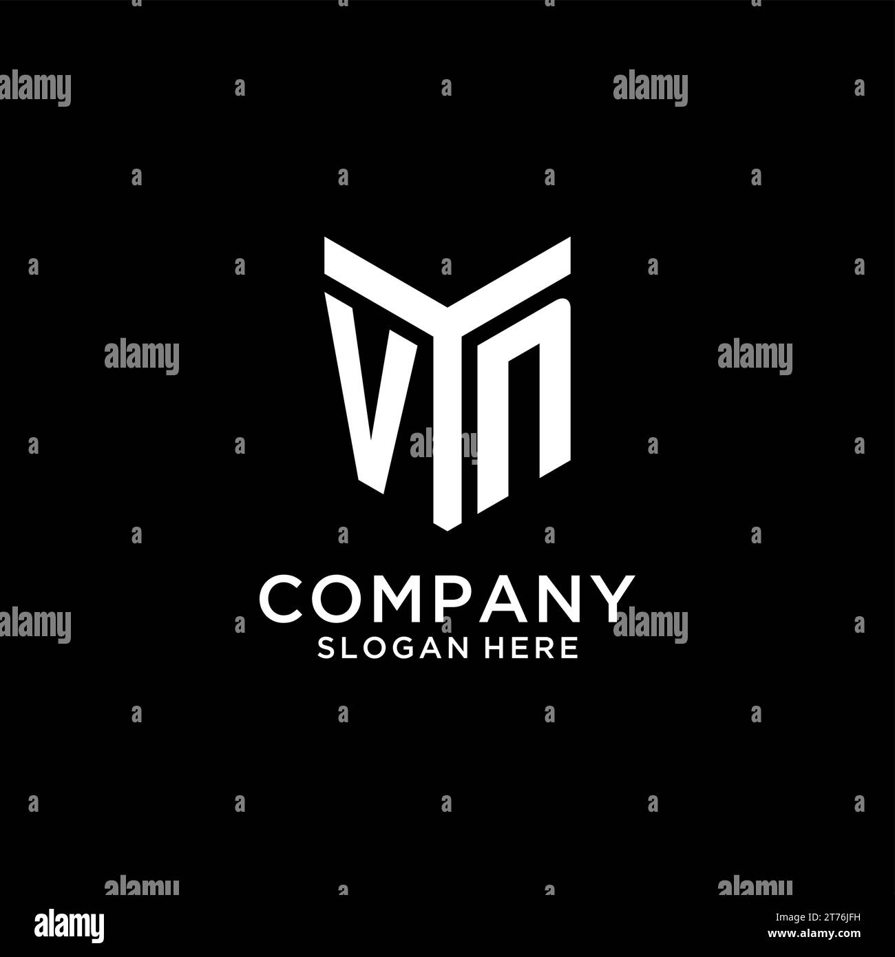 VN mirror initial logo, creative bold monogram initial design style vector graphic Stock Vector ...