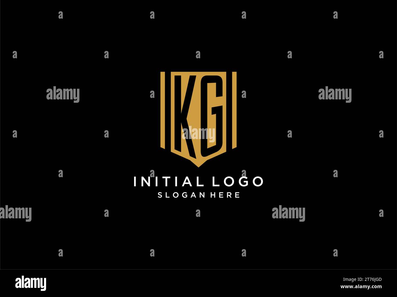 KG monogram logo with geometric shield icon design inspiration Stock ...