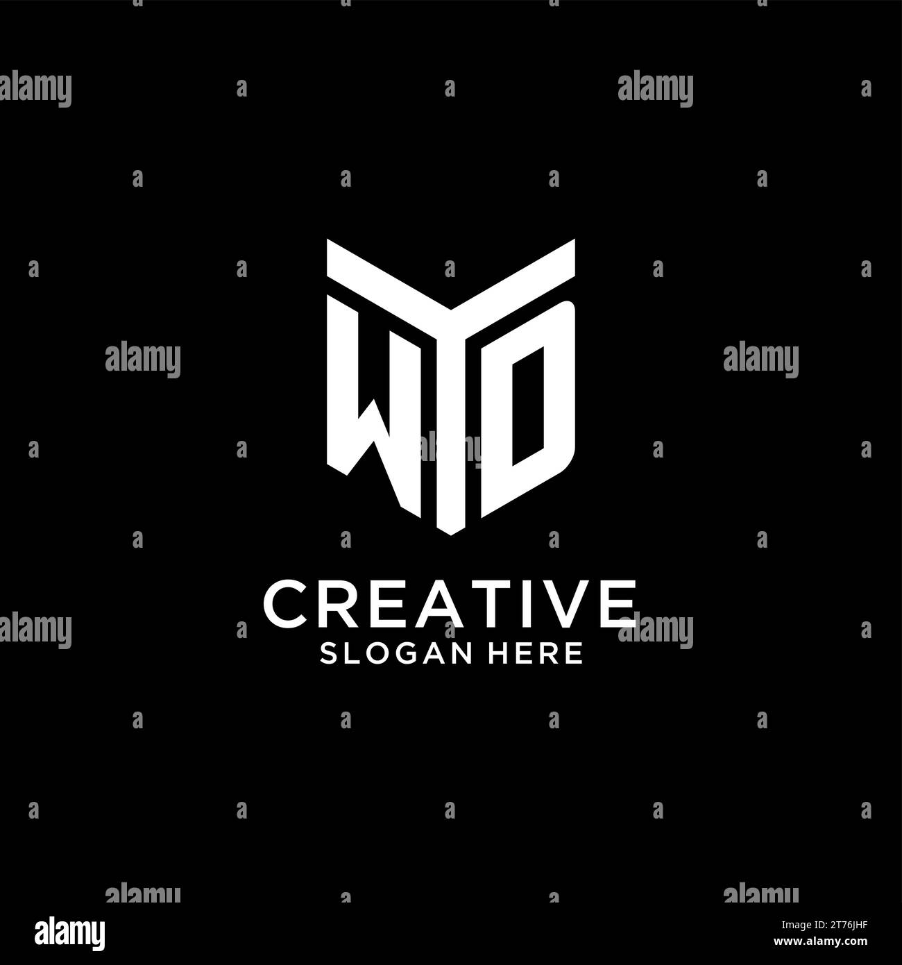 WD mirror initial logo, creative bold monogram initial design style ...