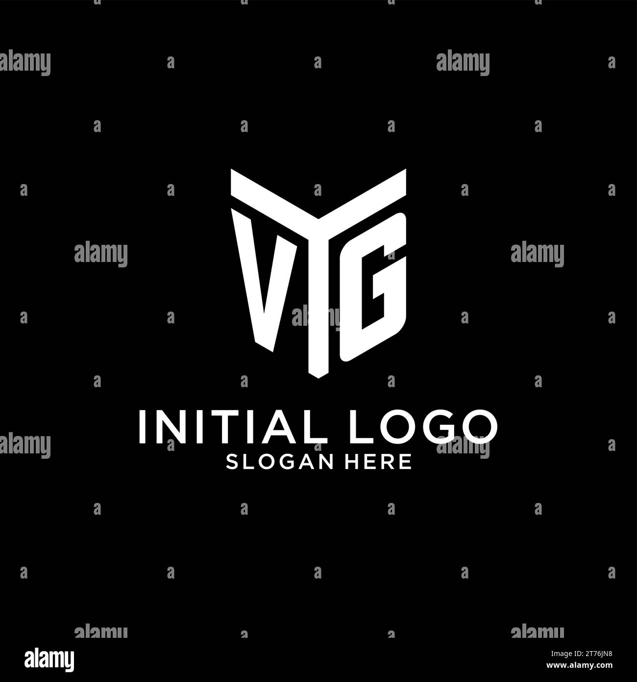 VG mirror initial logo, creative bold monogram initial design style vector graphic Stock Vector ...