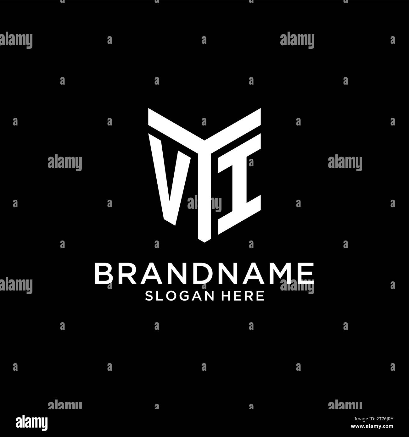 VI mirror initial logo, creative bold monogram initial design style ...