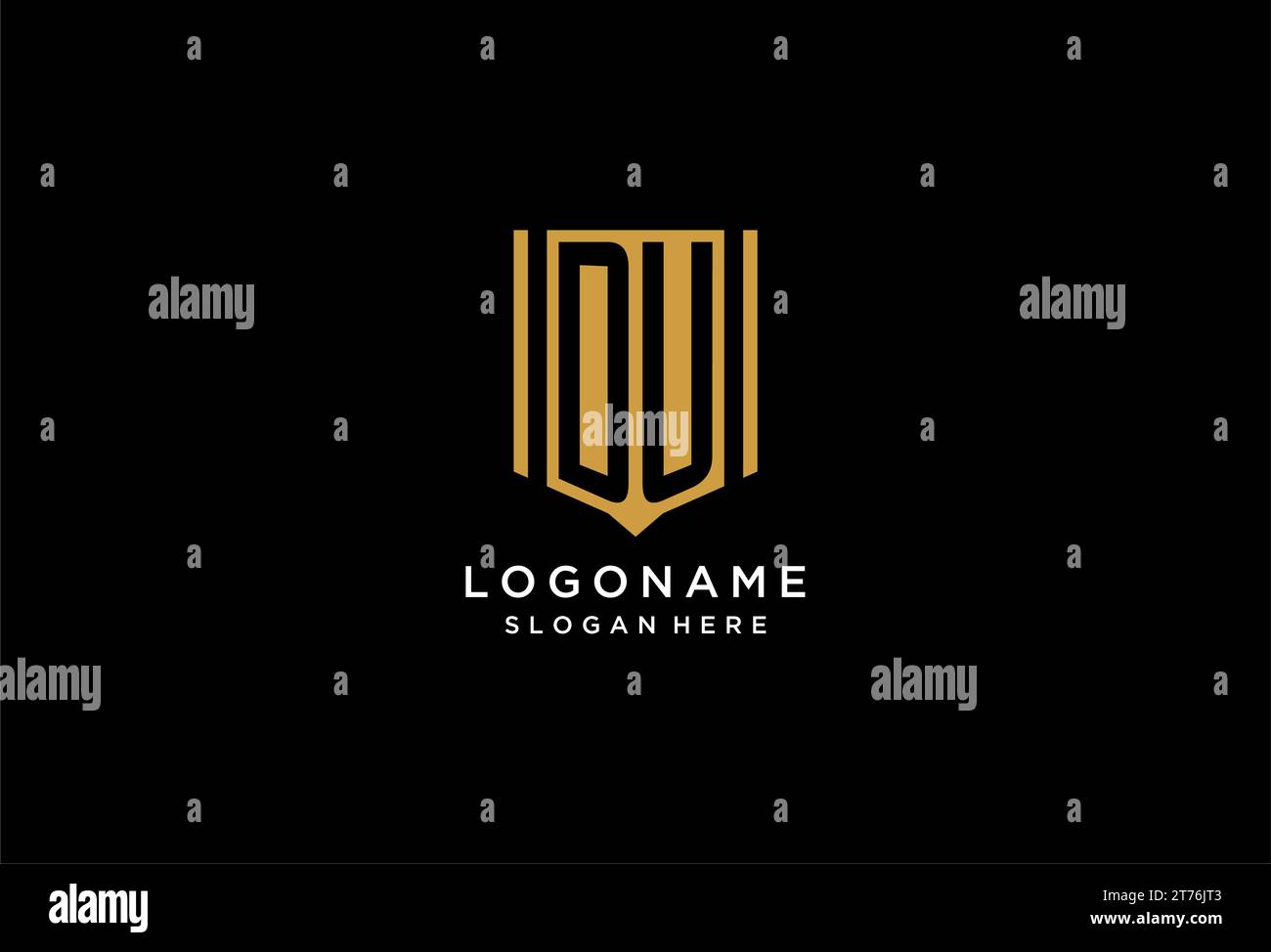 DU monogram logo with geometric shield icon design inspiration Stock ...