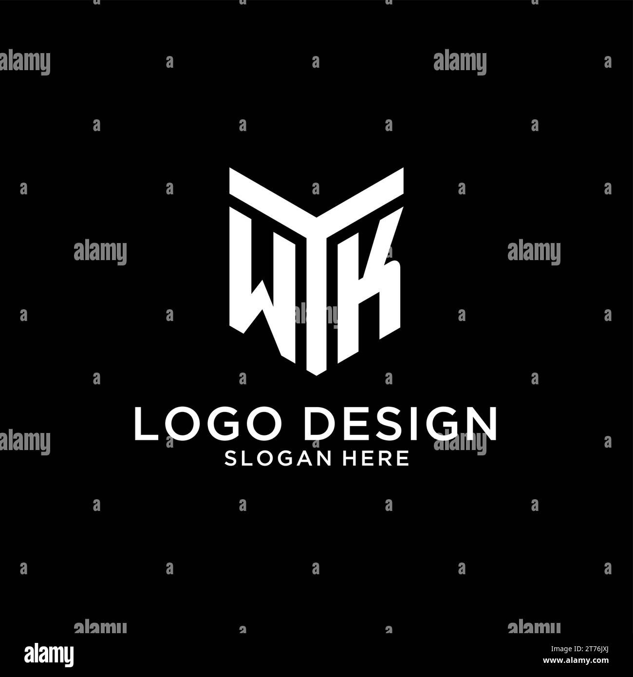 WK mirror initial logo, creative bold monogram initial design style ...