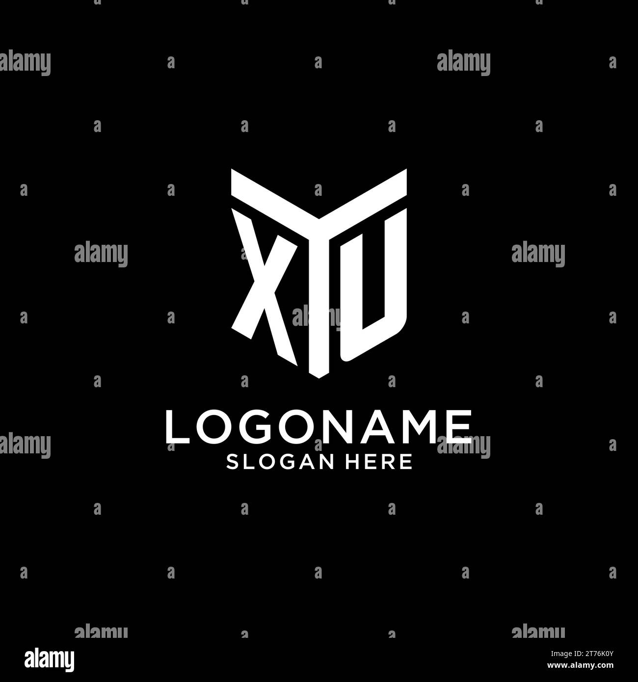 XU mirror initial logo, creative bold monogram initial design style vector graphic Stock Vector ...