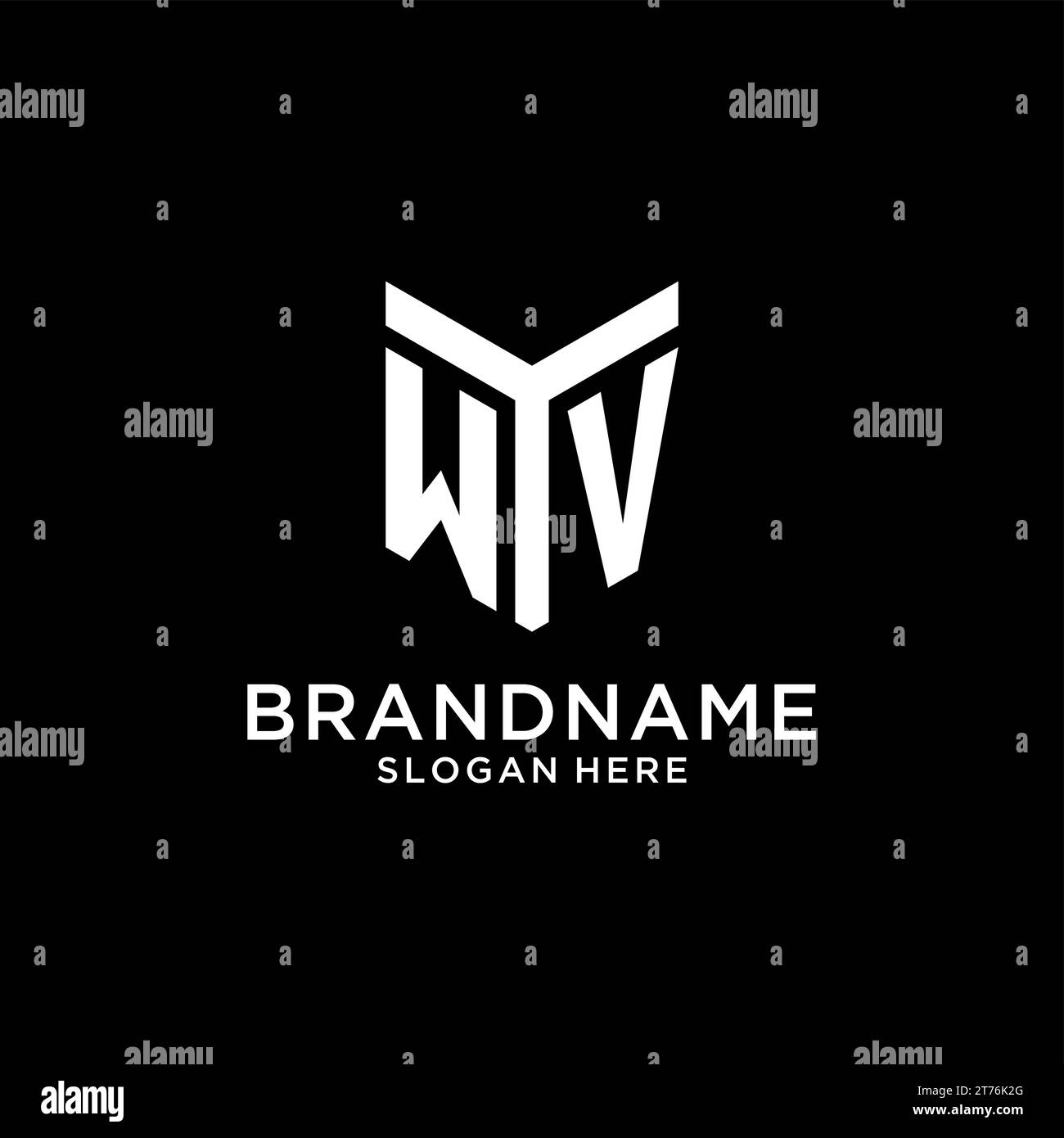 WV mirror initial logo, creative bold monogram initial design style ...