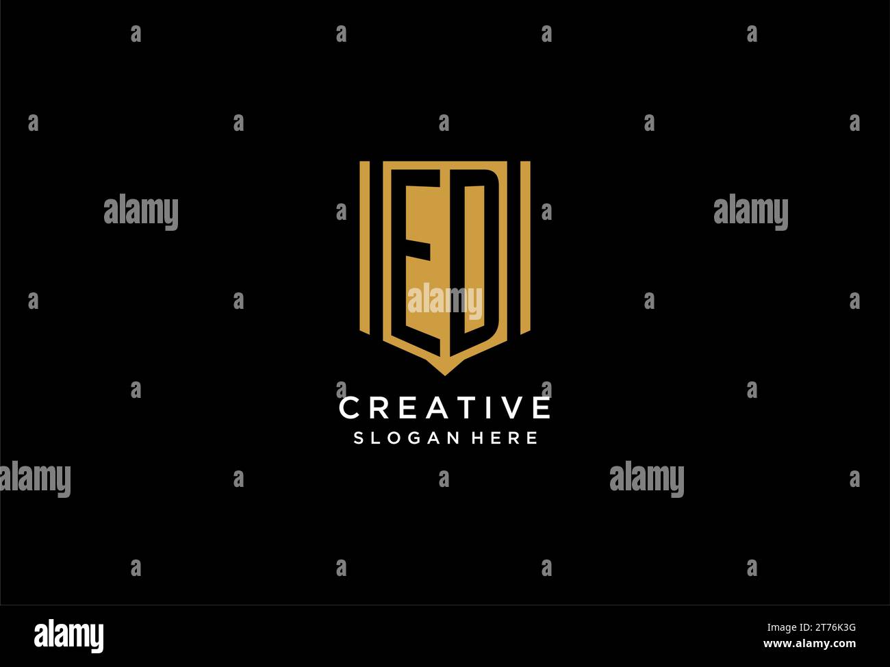 ED monogram logo with geometric shield icon design inspiration Stock ...