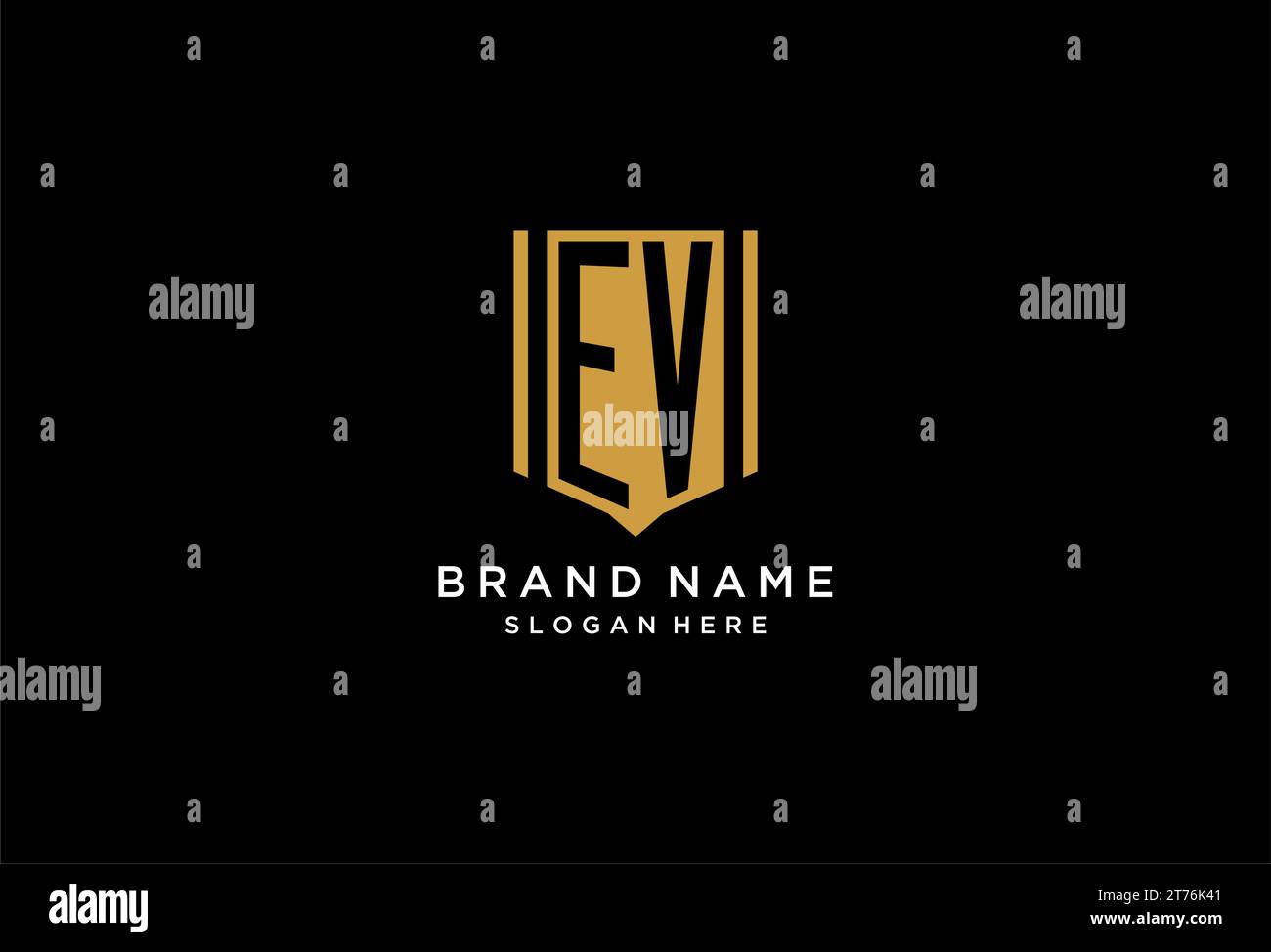 EV monogram logo with geometric shield icon design inspiration Stock ...