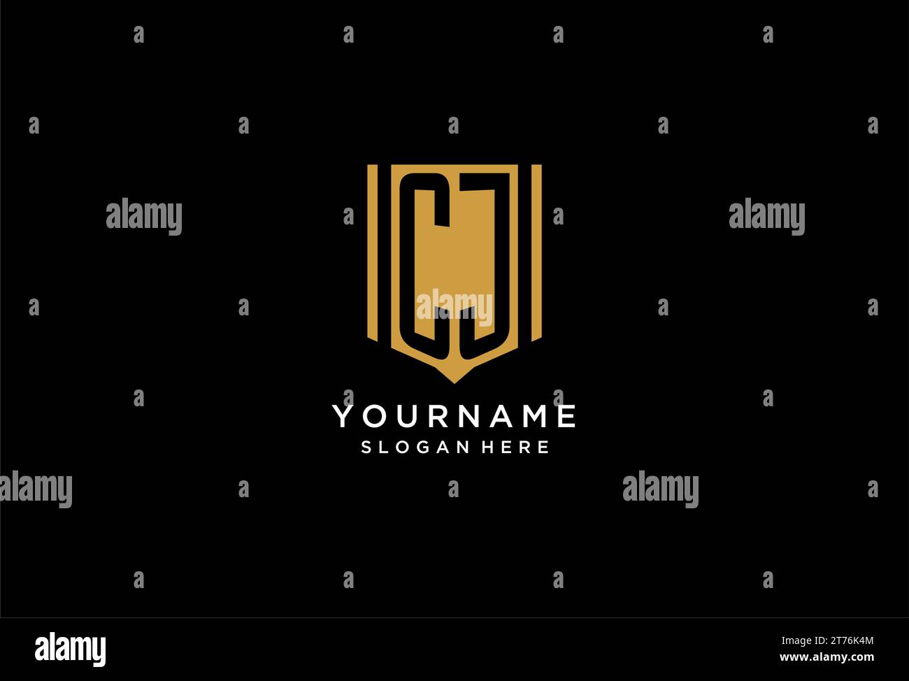 CJ monogram logo with geometric shield icon design inspiration Stock ...