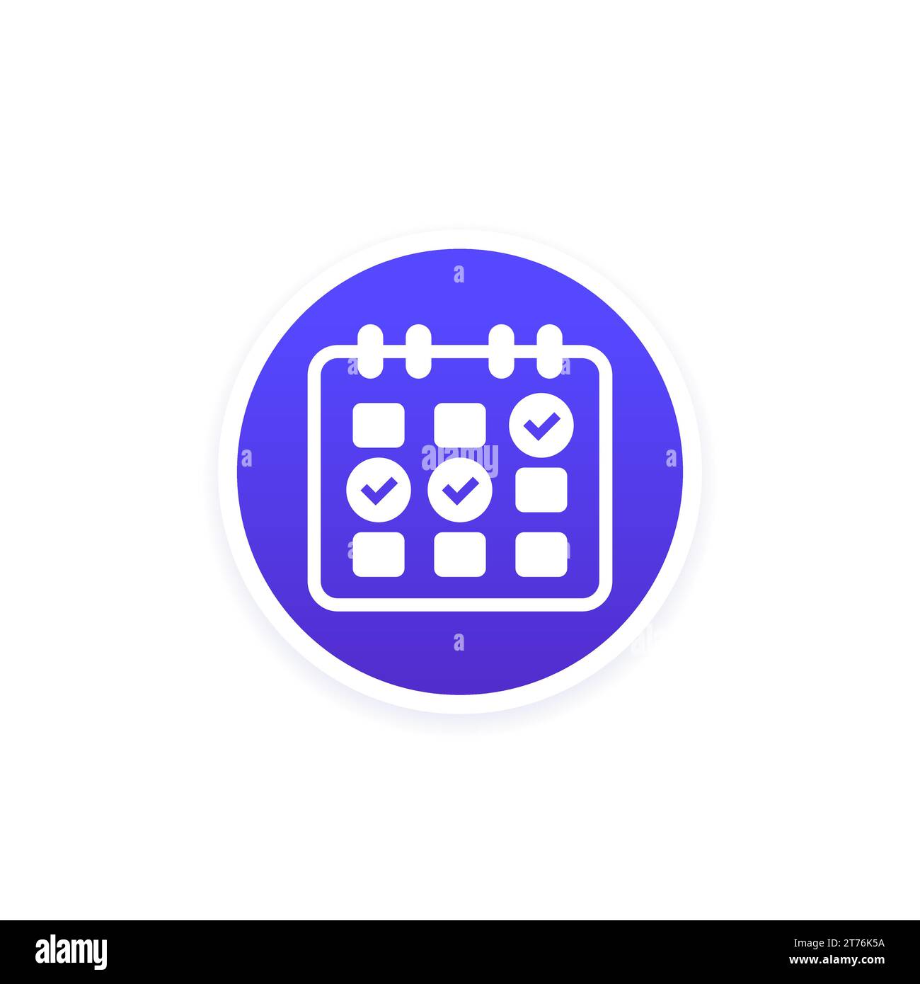 calendar, schedule vector icon with check marks Stock Vector Image ...