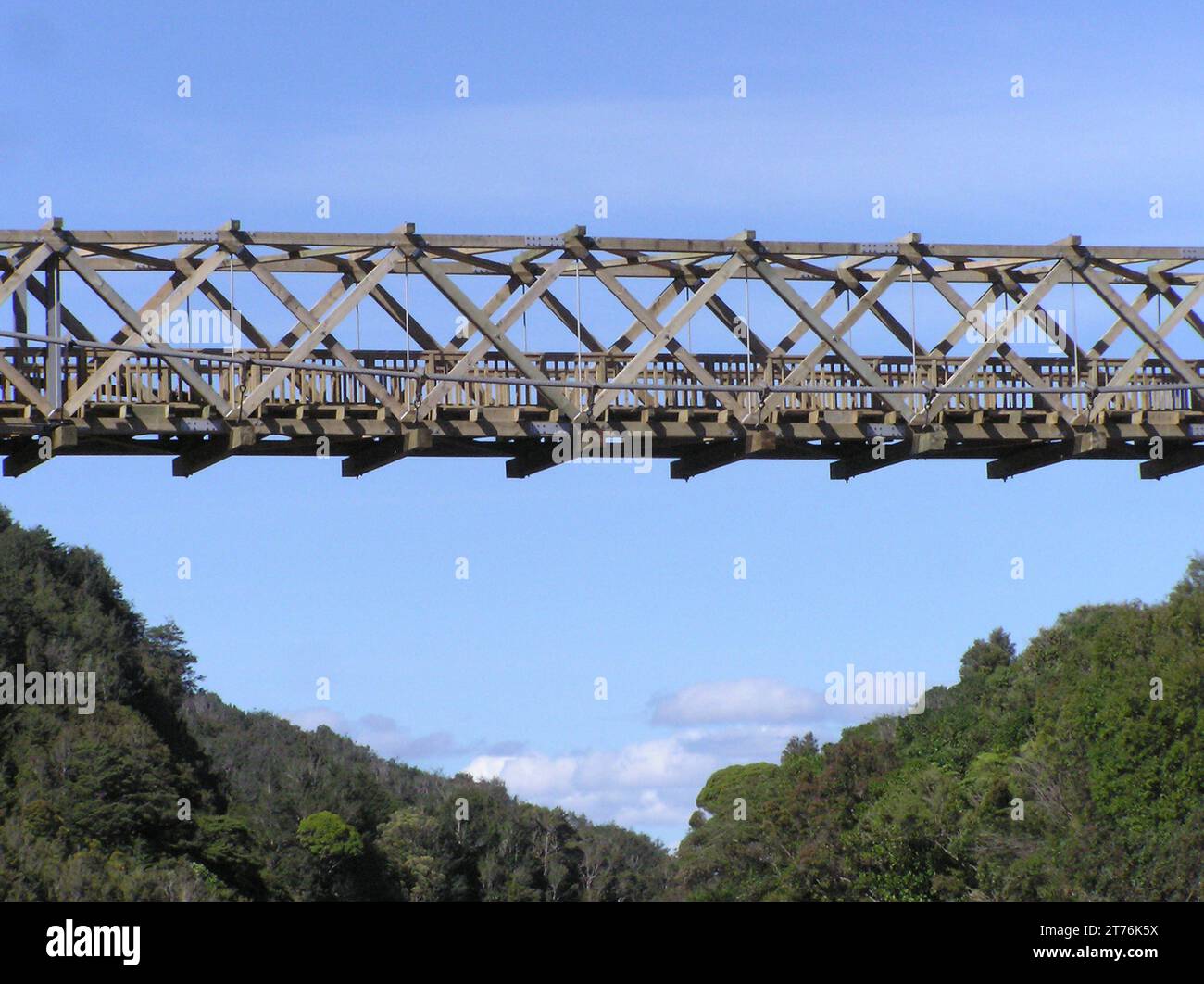 Detail of historic swing bridge at Brunner Coal Mine, West Coast, South ...
