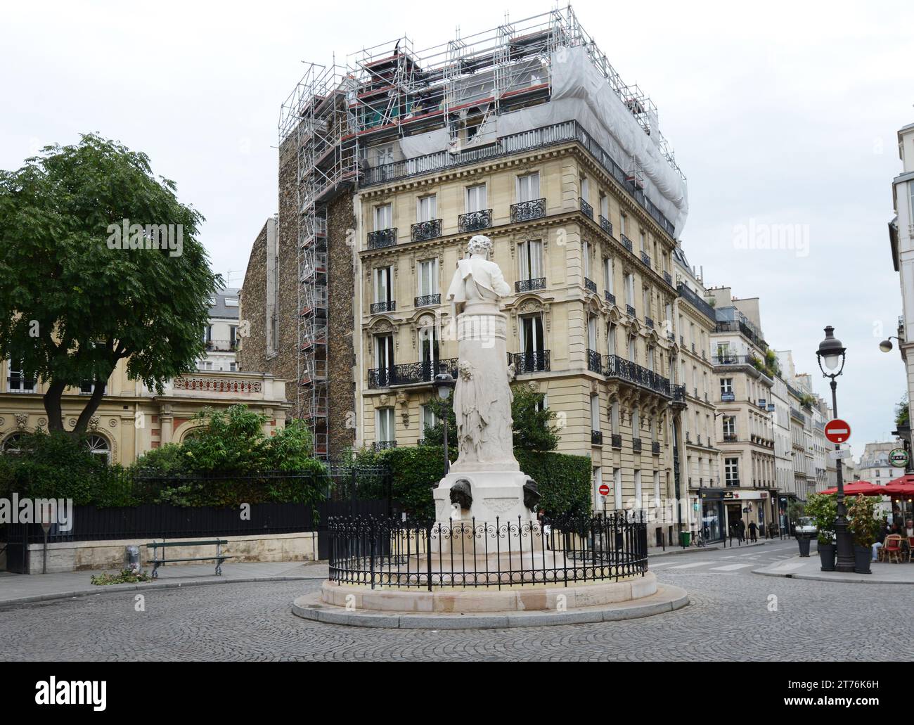 Monument à Gavarni at the Place St Georges, Paris, France Stock Photo ...