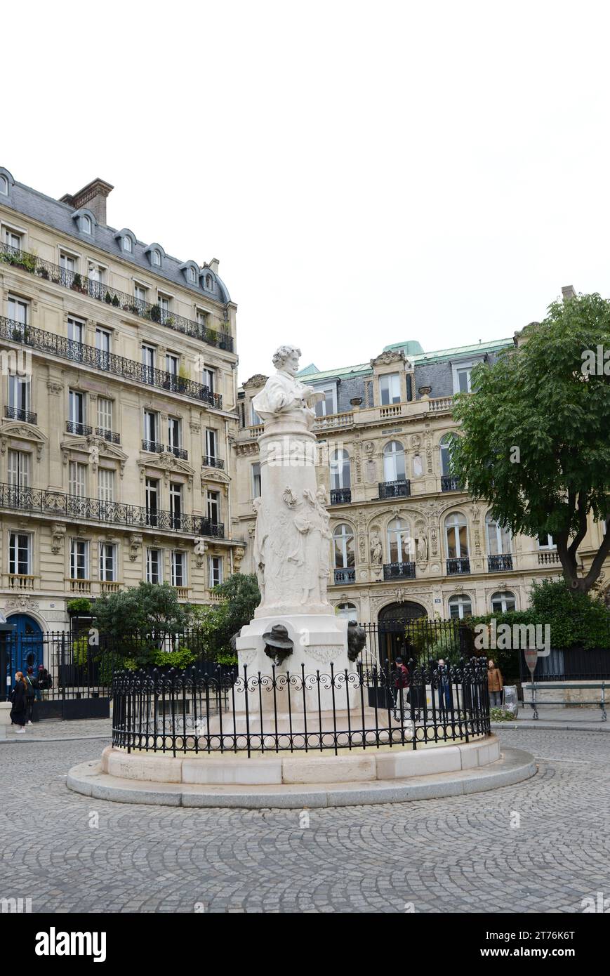 Monument à Gavarni at the Place St Georges, Paris, France Stock Photo ...