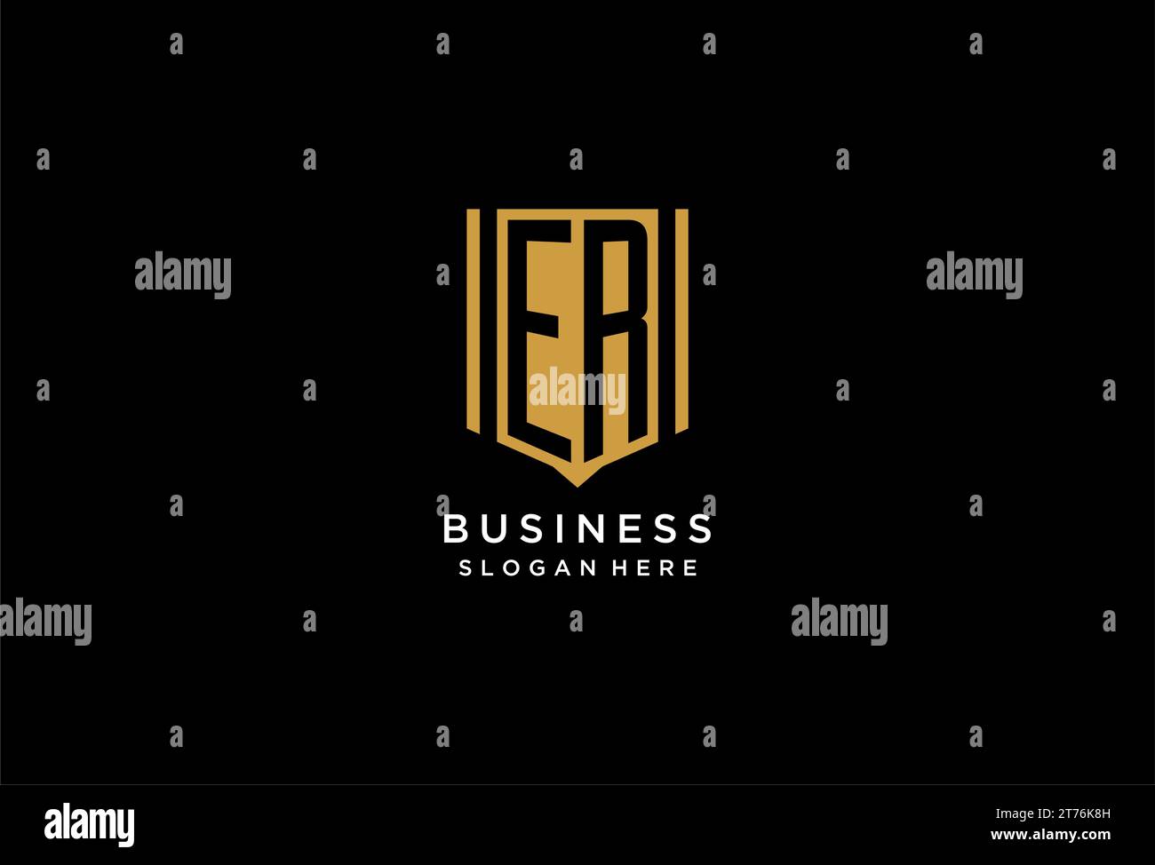 ER monogram logo with geometric shield icon design inspiration Stock ...