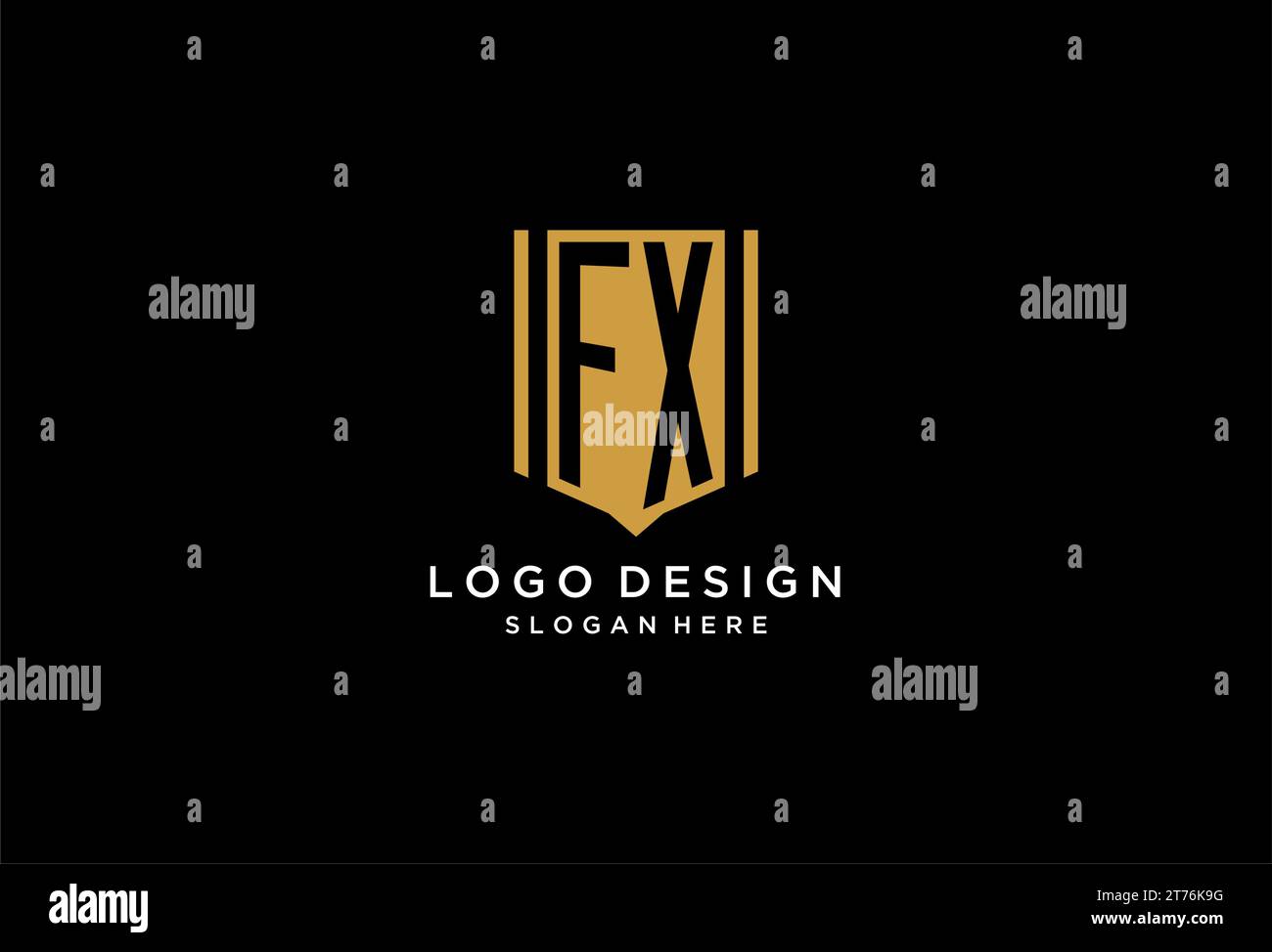 FX monogram logo with geometric shield icon design inspiration Stock ...