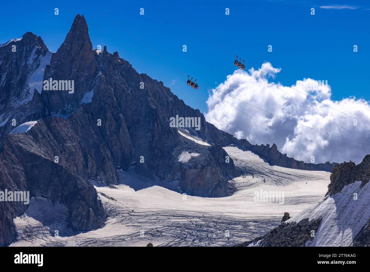 HAUTE-SAVOIE (74), CHAMONIX-MONT-BLANC, TELECABINE PANORAMIC MONT-BLANC ...