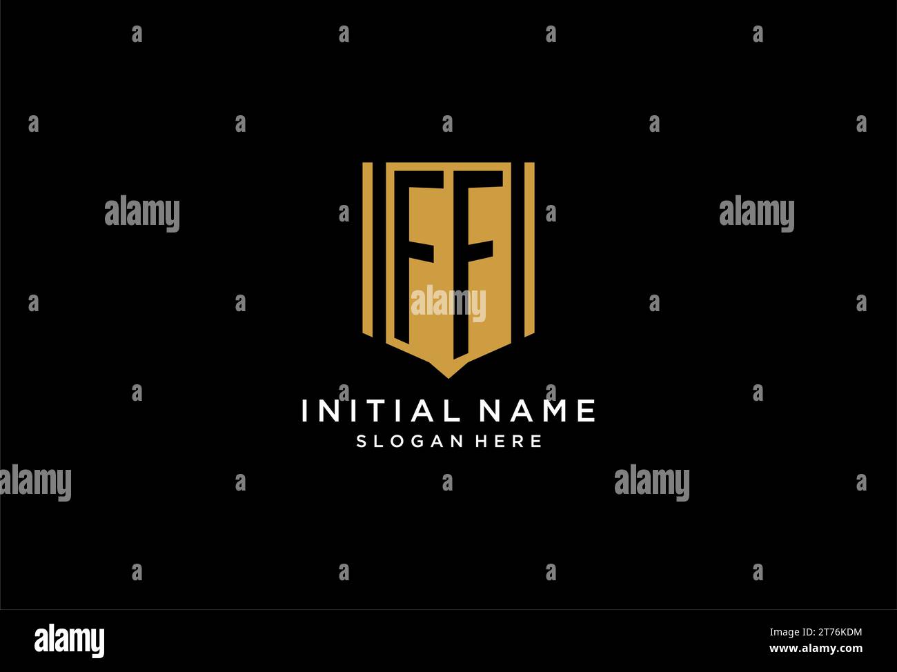 FF monogram logo with geometric shield icon design inspiration Stock ...