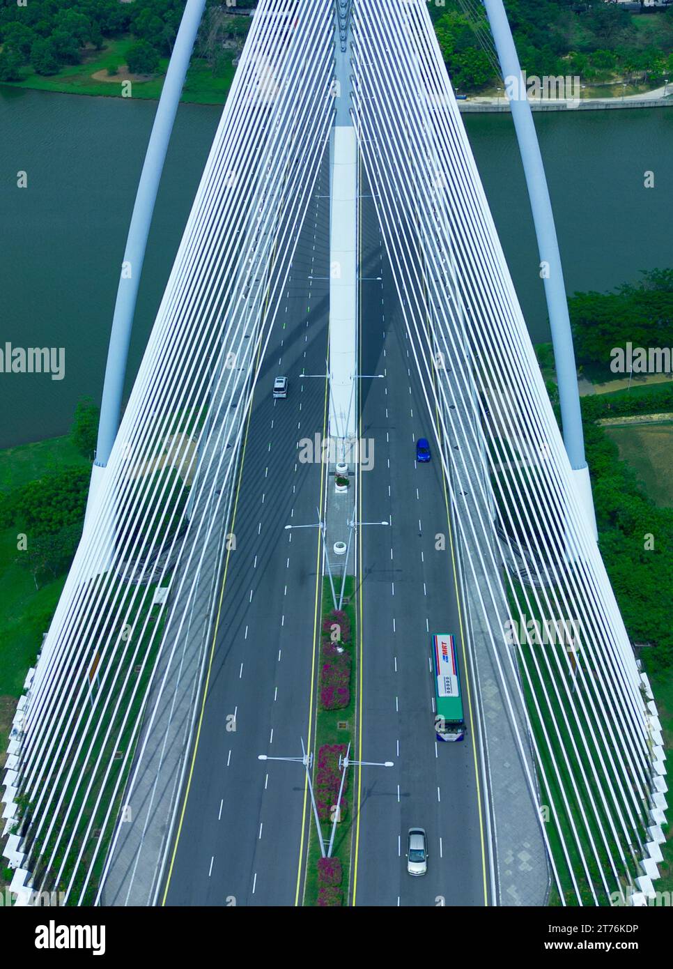 An aerial view of Putrajaya bridge in Putrajaya, Kuala Lumpur Stock ...