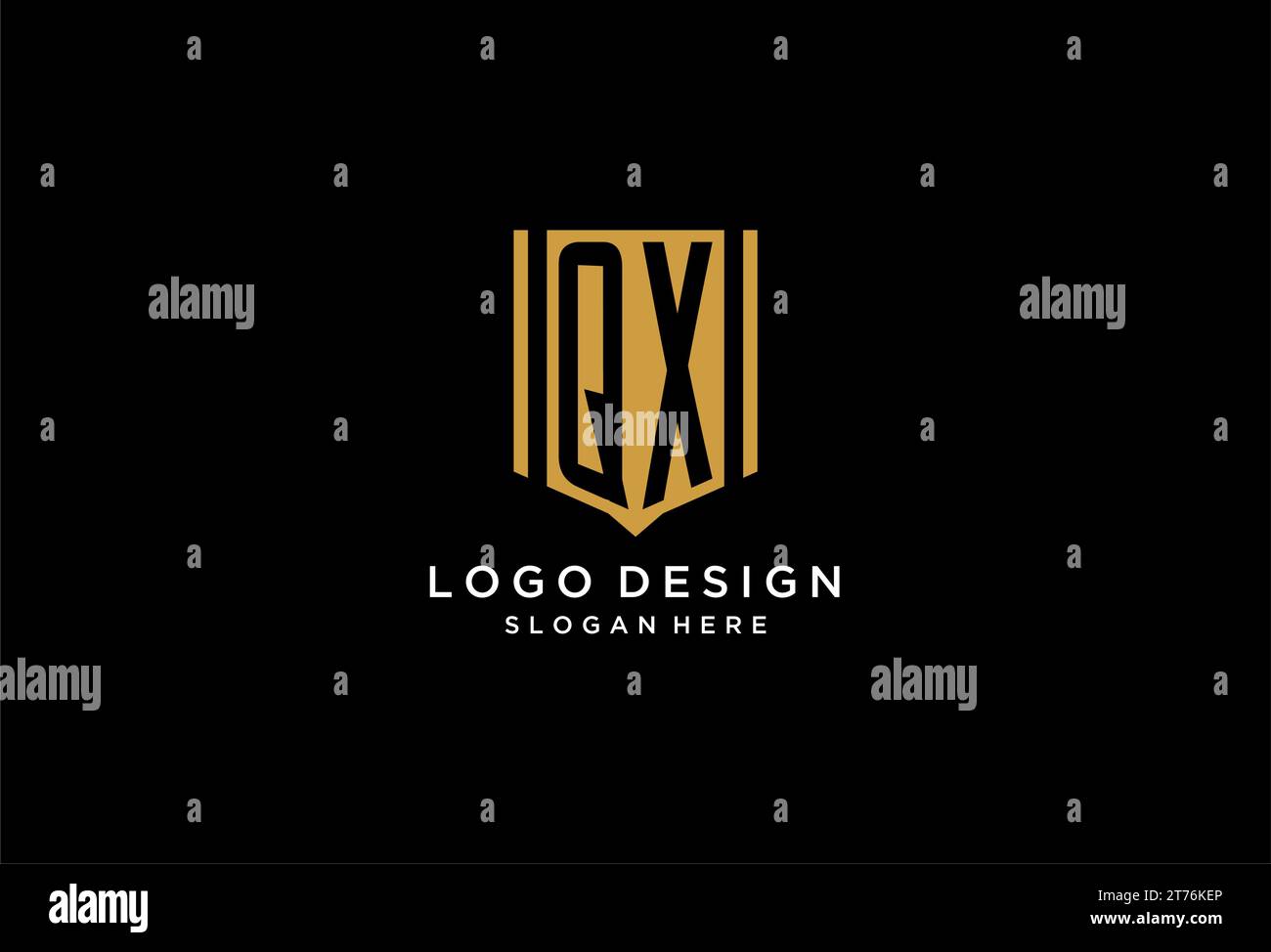 QX monogram logo with geometric shield icon design inspiration Stock ...