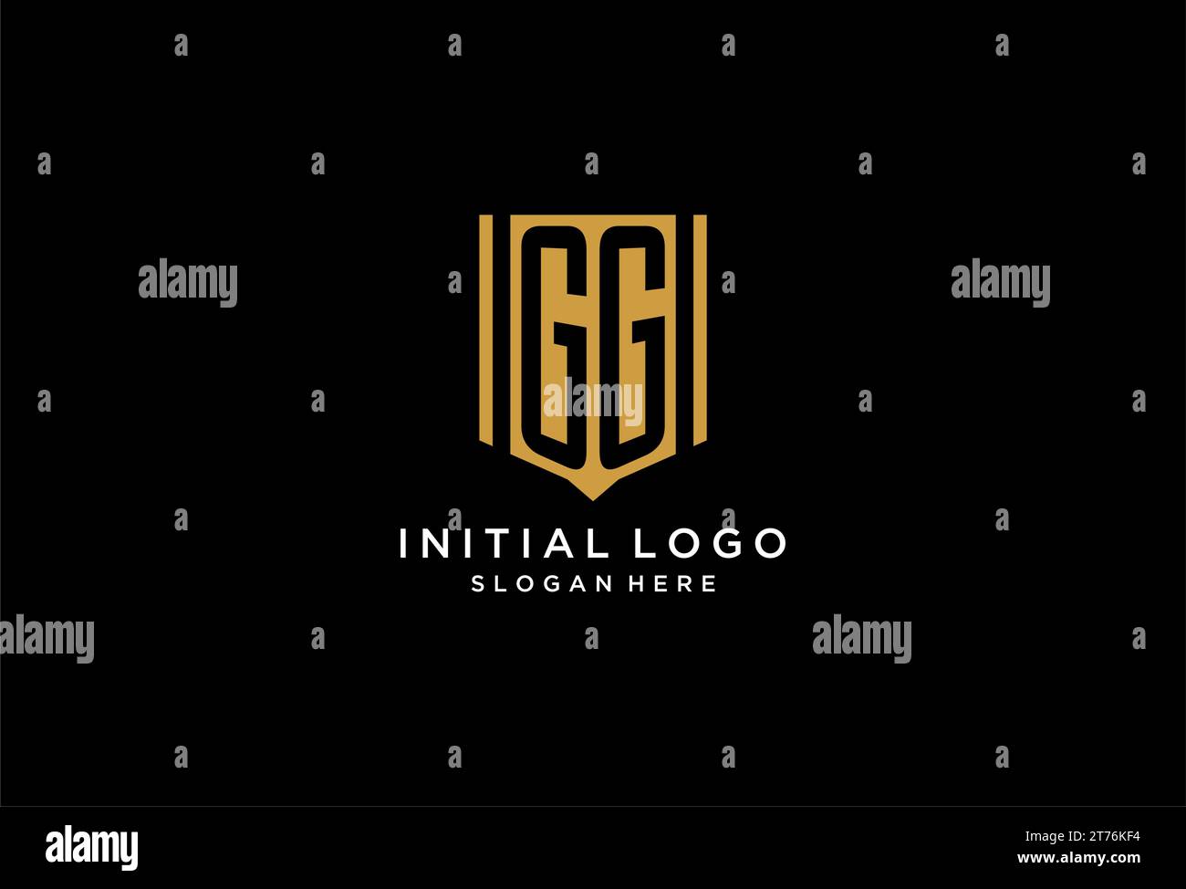 GG monogram logo with geometric shield icon design inspiration Stock ...