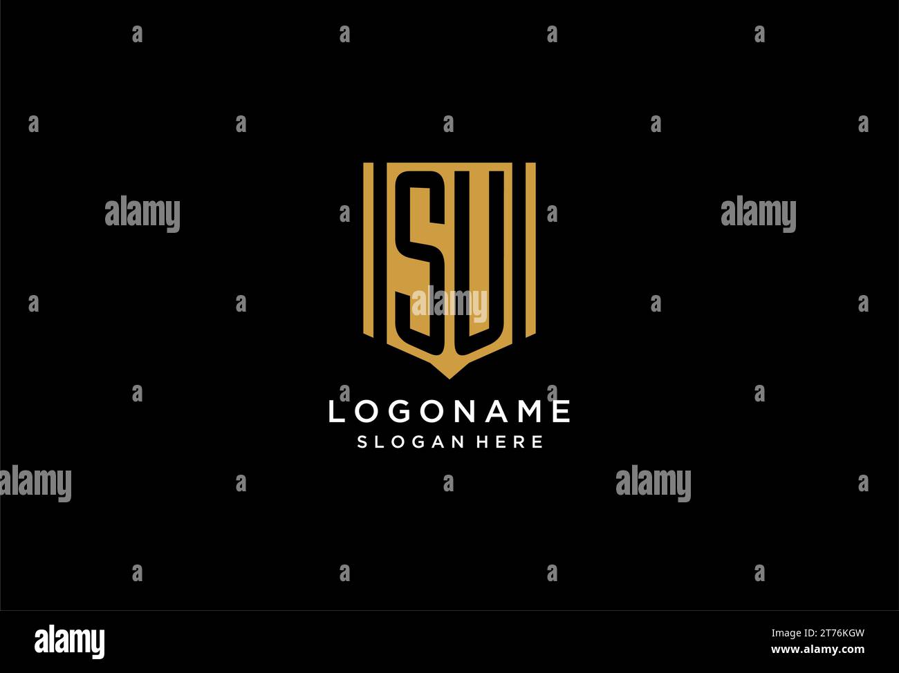 SU monogram logo with geometric shield icon design inspiration Stock ...