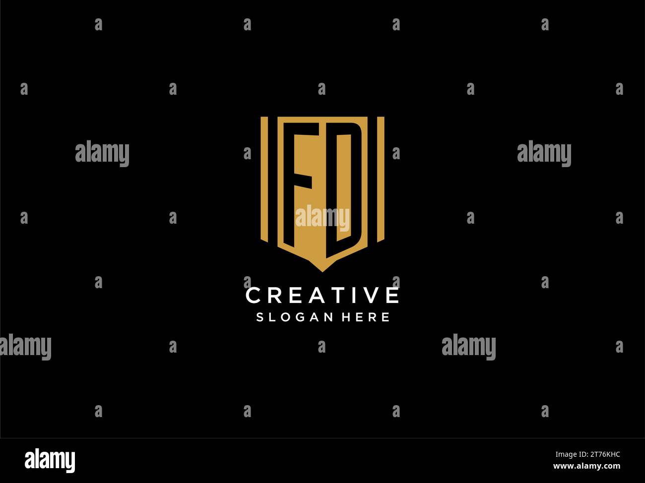 FD monogram logo with geometric shield icon design inspiration Stock ...