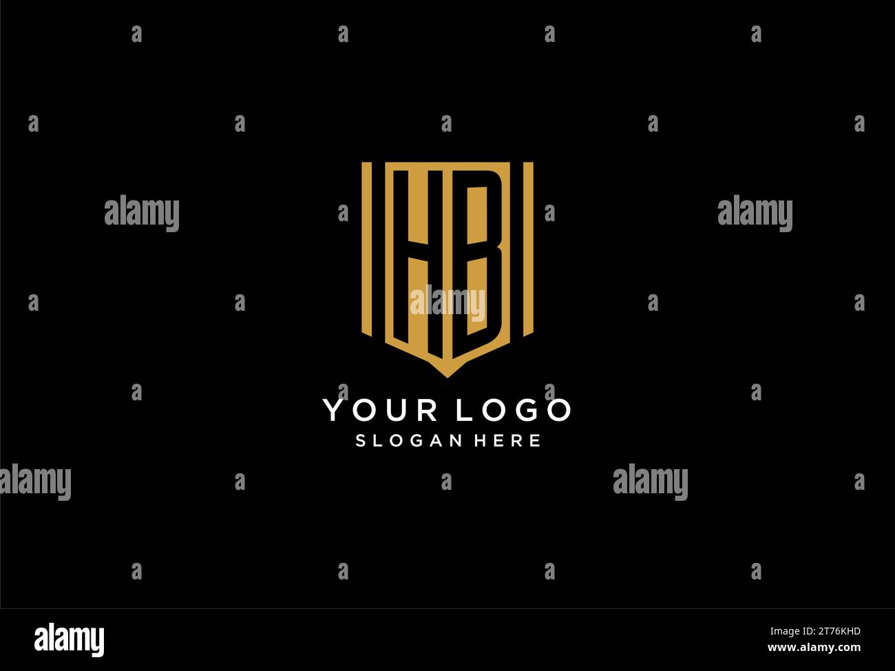 HB monogram logo with geometric shield icon design inspiration Stock ...