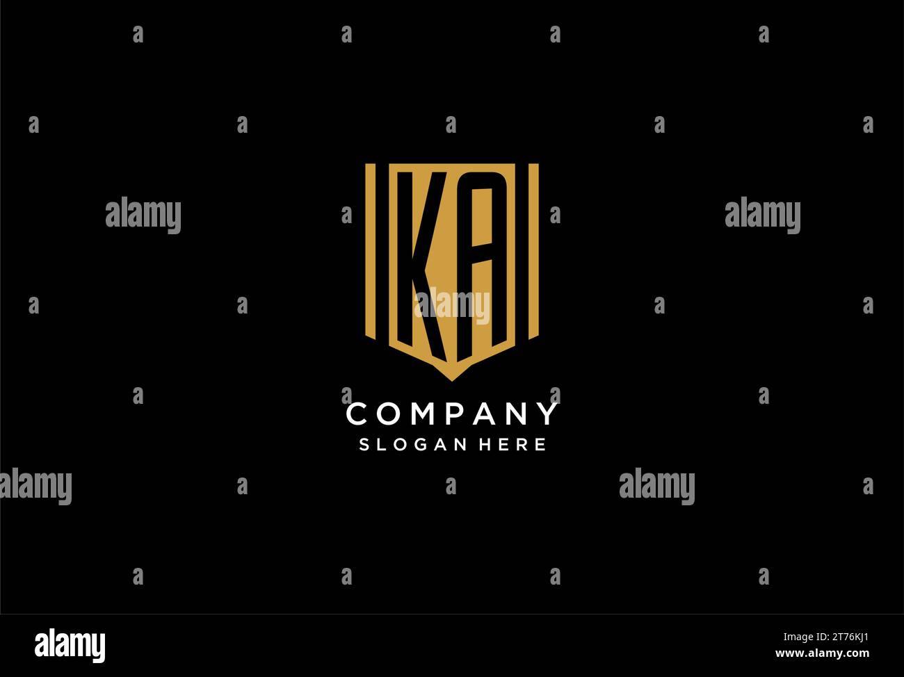 KA monogram logo with geometric shield icon design inspiration Stock ...