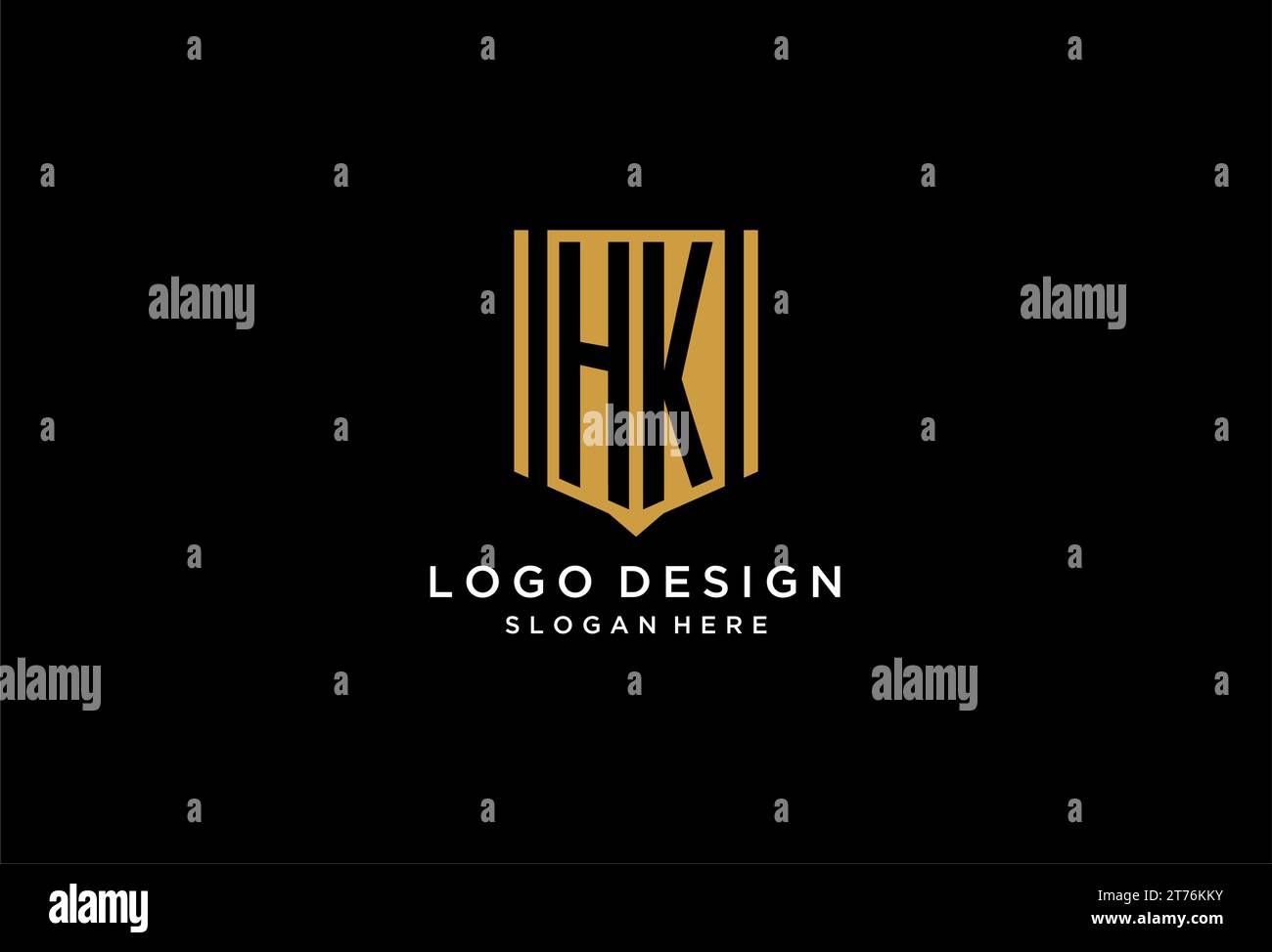 HK monogram logo with geometric shield icon design inspiration Stock ...
