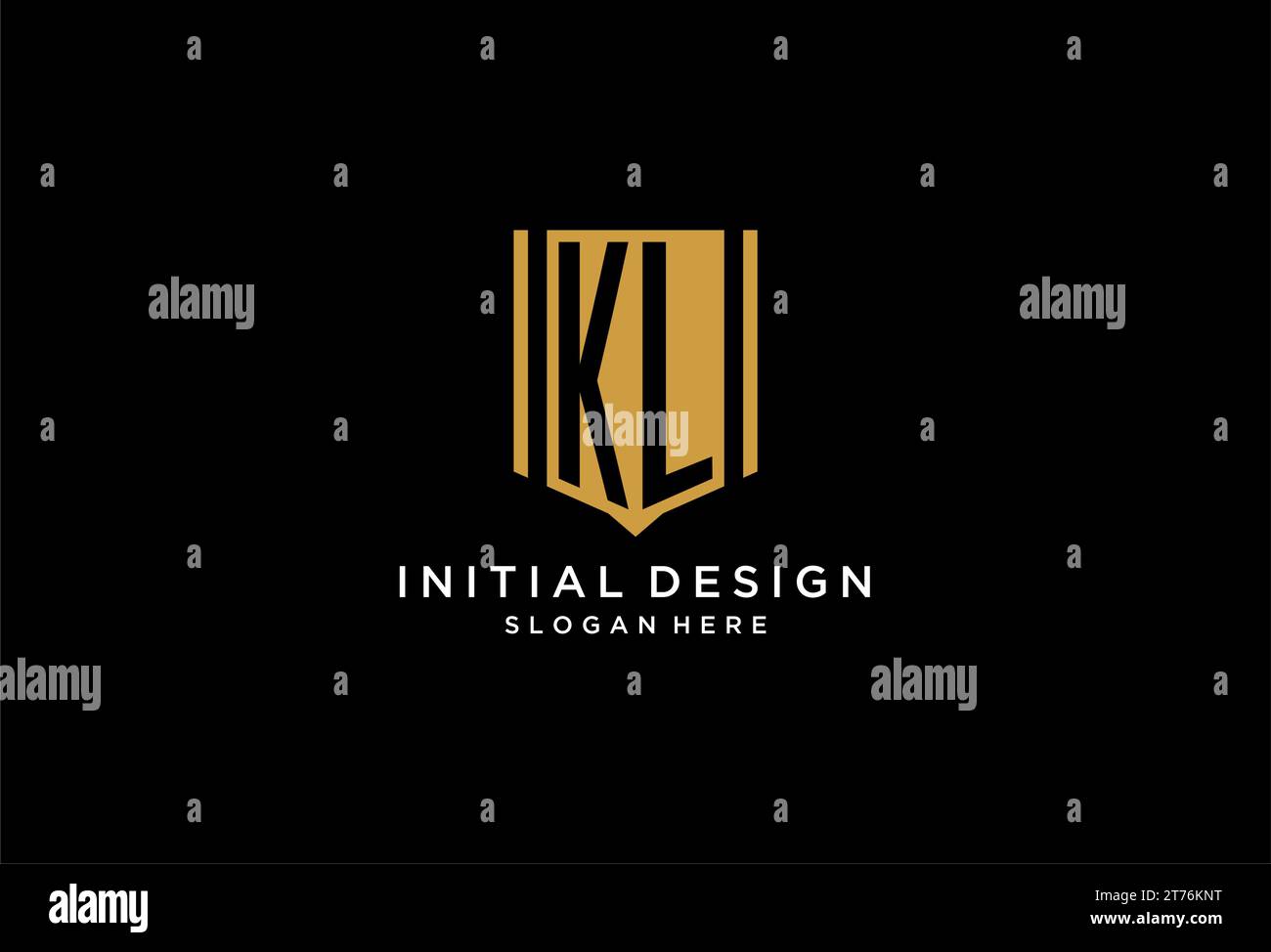 KL monogram logo with geometric shield icon design inspiration Stock ...