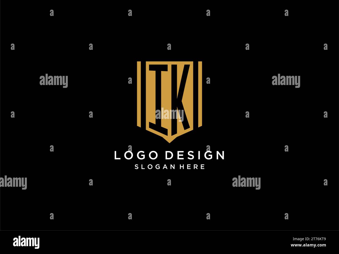 IK monogram logo with geometric shield icon design inspiration Stock ...