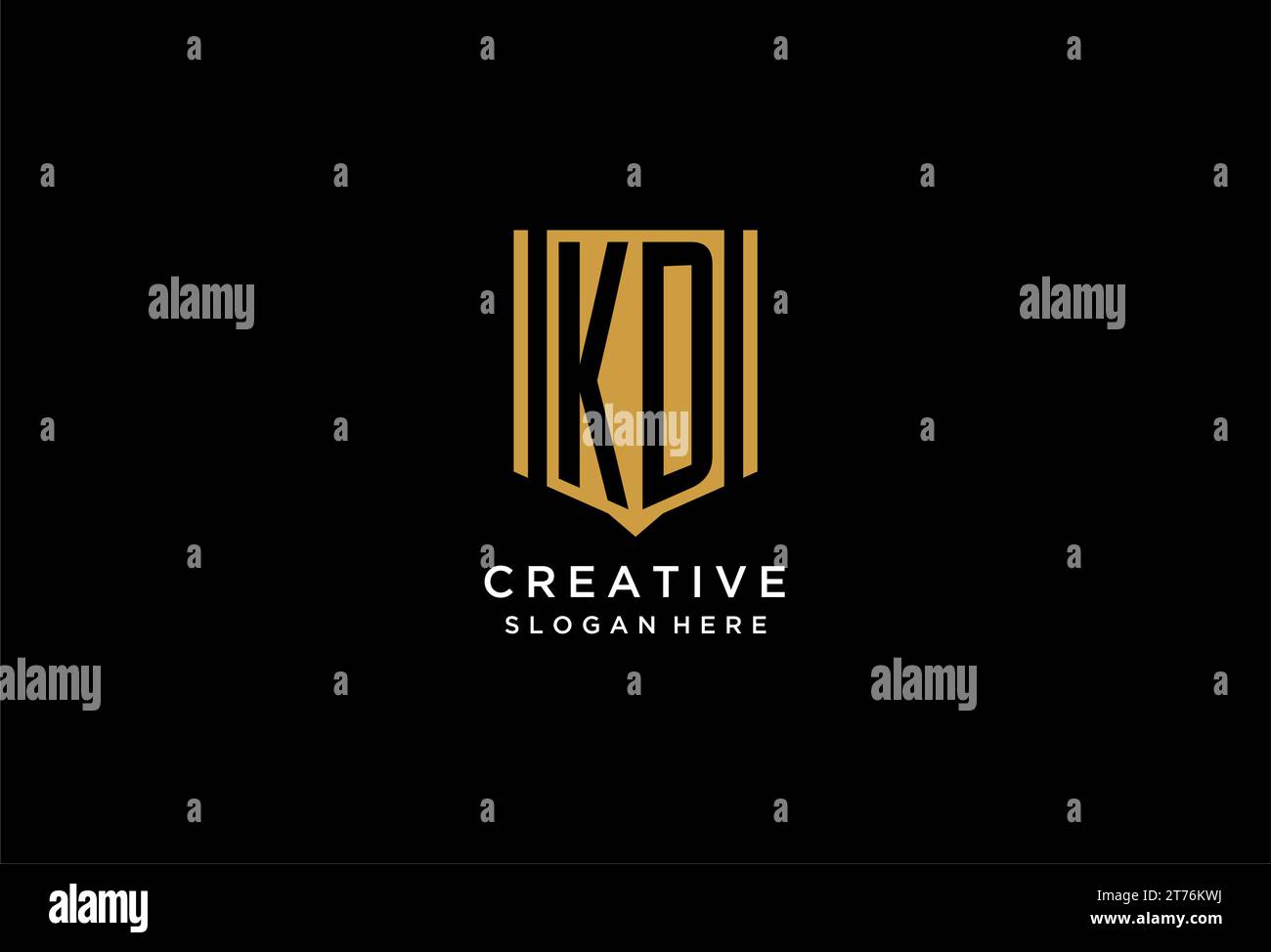 KD monogram logo with geometric shield icon design inspiration Stock ...
