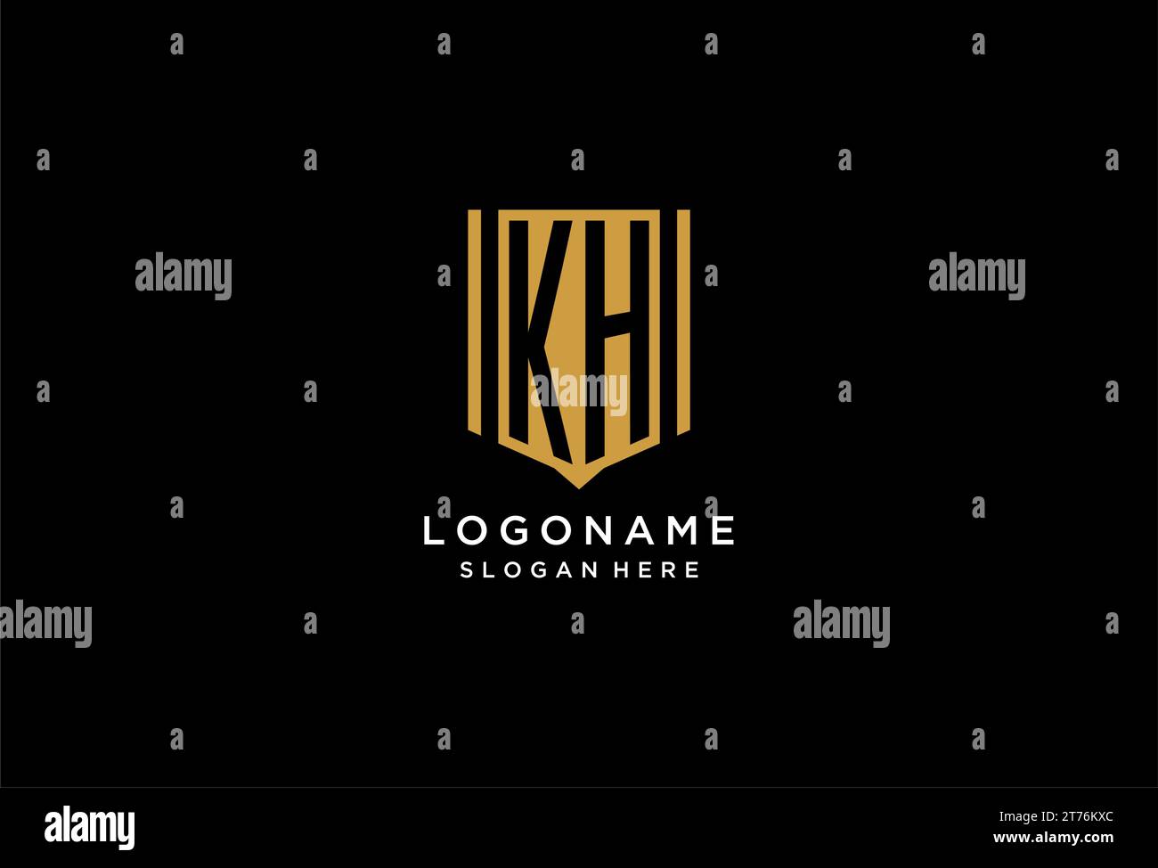 KH monogram logo with geometric shield icon design inspiration Stock ...