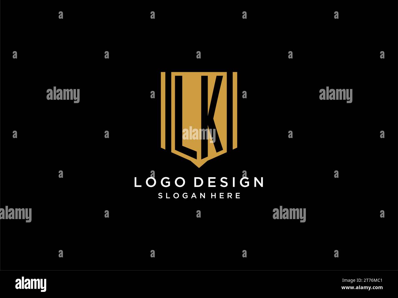 LK monogram logo with geometric shield icon design inspiration Stock ...