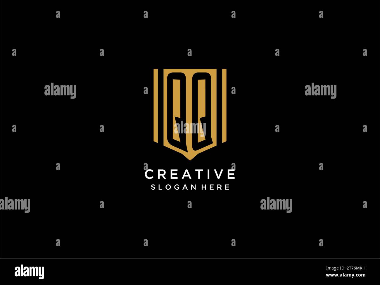 QQ monogram logo with geometric shield icon design inspiration Stock ...