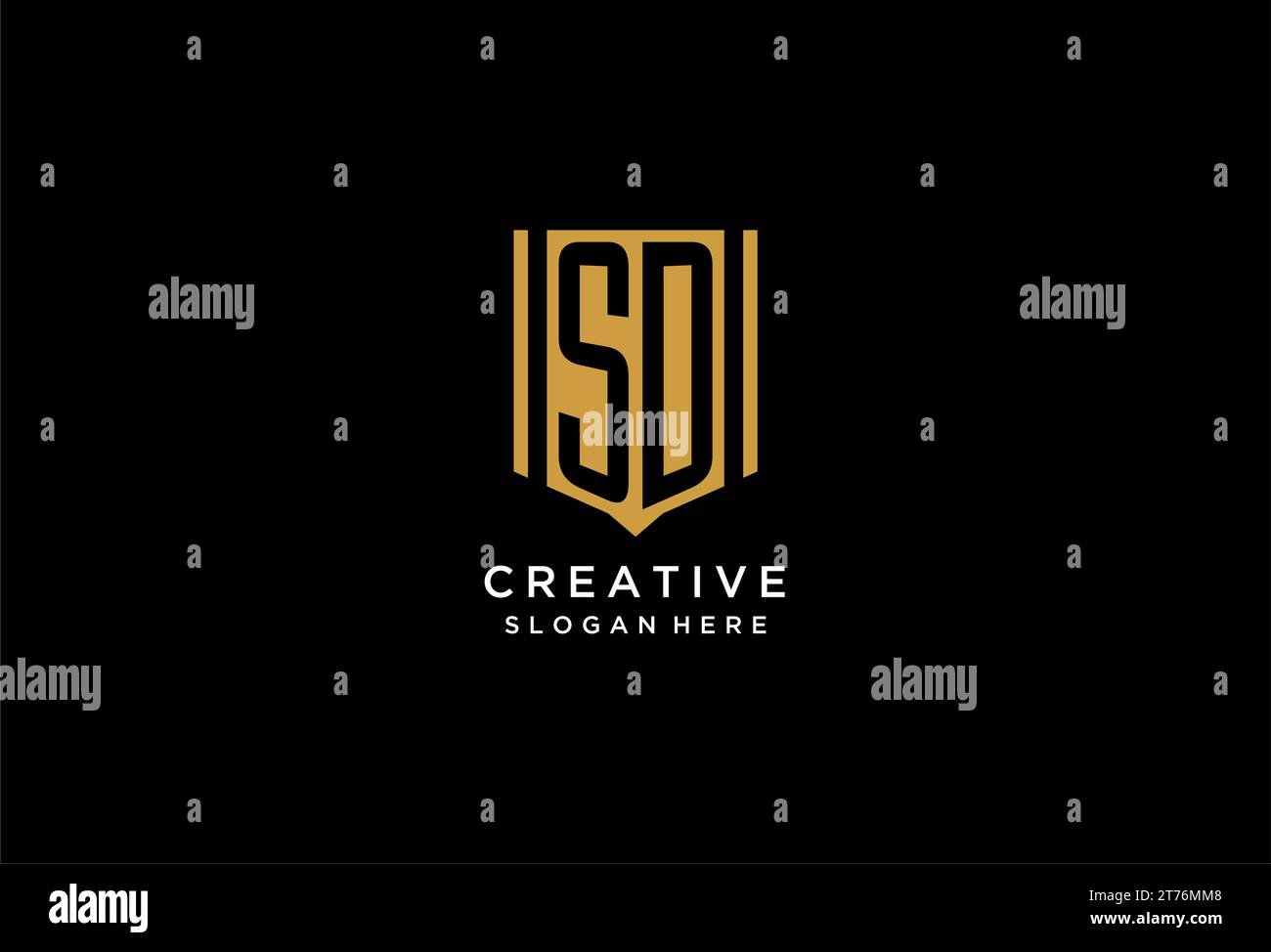 SD monogram logo with geometric shield icon design inspiration Stock ...