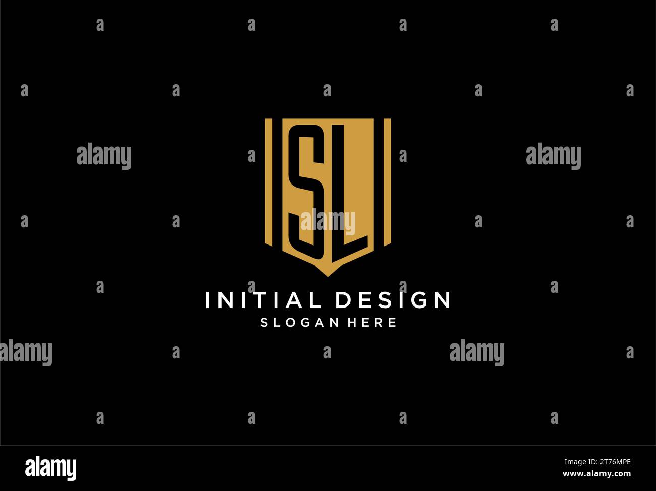 SL monogram logo with geometric shield icon design inspiration Stock ...