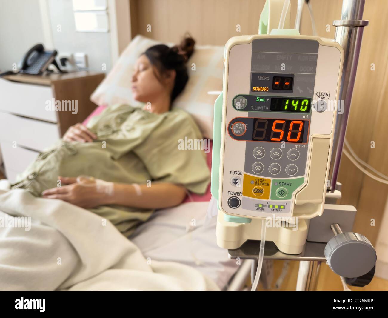 automatic infusion IV drip saline pump machine with pregnant woman ...
